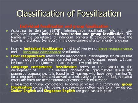 Ppt Implication Of Il Fossilization In Second Language Acquisition