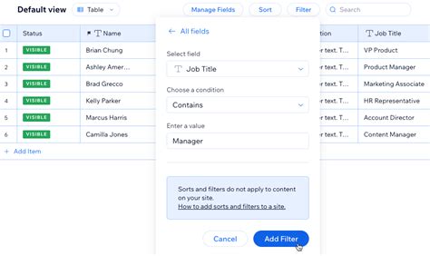 Cms Hiding Sorting And Filtering Fields In Your Collection View