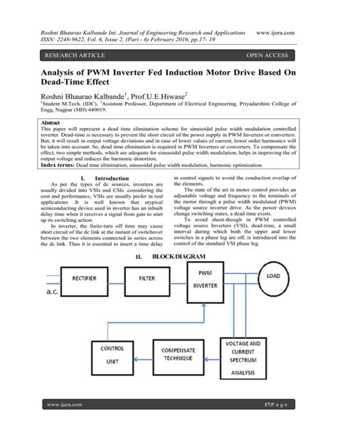 Analysis Of Pwm Inverter Fed Induction Motor Drive Based