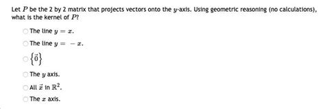 Solved Let P Be The 2 By 2 Matrix That Projects Vectors Onto Chegg Com