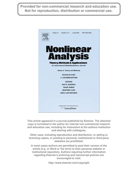 Pdf Existence Of Nontrivial Periodic Solutions For A Nonlinear Second Order Periodic Boundary
