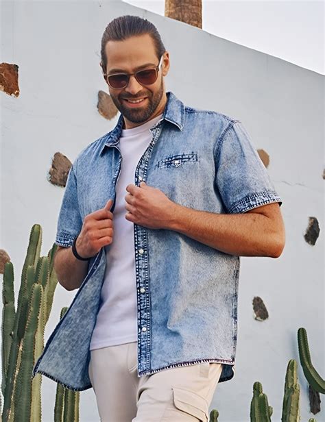 Denim Hemd Mit Brusttasche