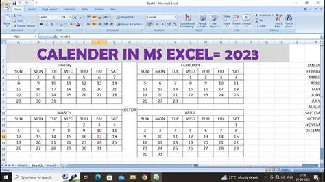 Learn How To Make Calendar In MS EXCEL In Most Easiest Way YouTube