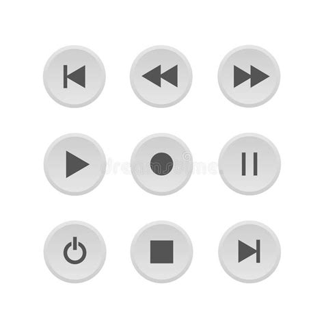 Video Media Player Vector Icons Set Mediaplayer Interface Buttons