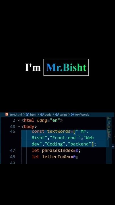 Create Css Text Animation Using Html Css And Js Javascript Projects