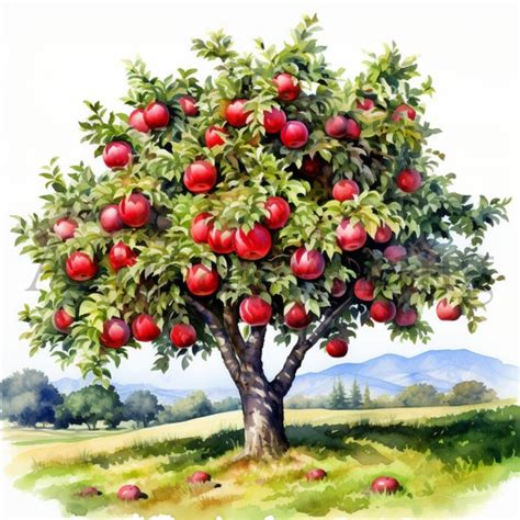 Apple Tree Clipart Etsy