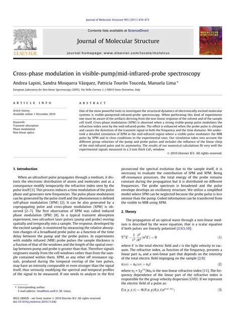 Pdf Cross Phase Modulation In Visible Pumpmid Infrared Probe