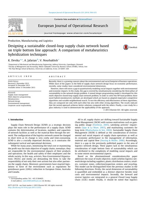Designing Sclsn Network 3p Metaheuristics Hybridization Techniques Pdf Supply Chain Logistics