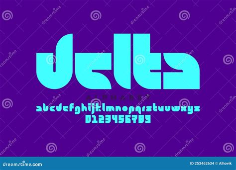 Modular Style Font Vector Illustration 253462634