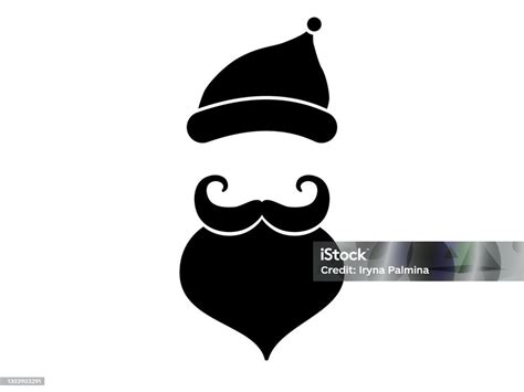 콧수염 산타 클로스 템플릿검은 모자와 수염 축제 크리스마스 속성은 수염과 모자와 신비한 크리스마스 문자를 디자인합니다 미국에 대한 스톡 벡터 아트 및 기타 이미지 Istock