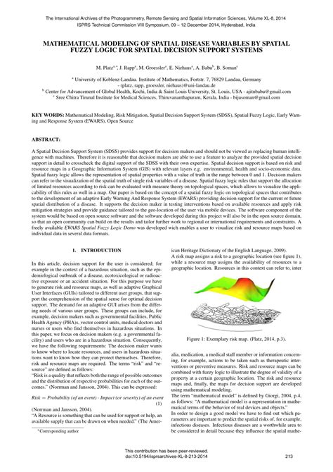 Pdf Mathematical Modeling Of Spatial Disease Variables By Spatial