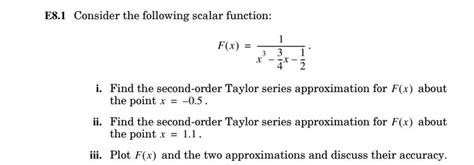 solved e8 1 consider the following scalar function