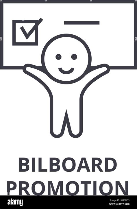 Billboard Promotion Line Icon Outline Sign Linear Symbol Vector Flat Illustration Stock