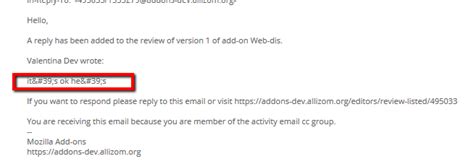 Review Mails Have Unescaped Html Characters · Issue 4819 · Mozillaaddons · Github