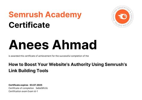 Anees Ahmad On Linkedin Linkbuilding Semrushacademy Seocertification Digitalmarketing…