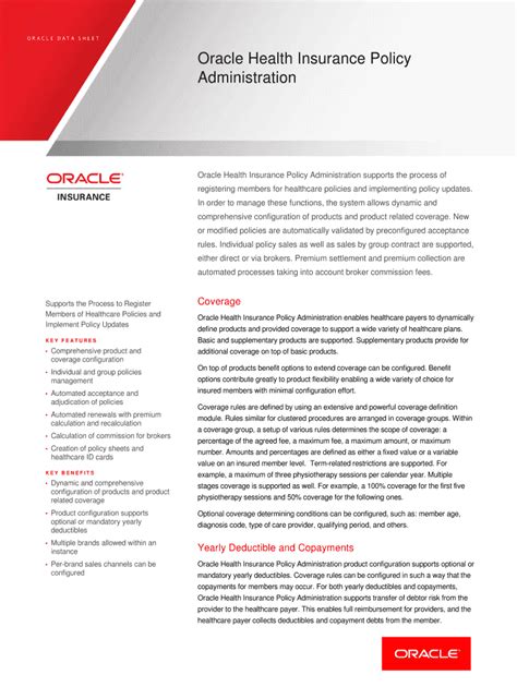 Fillable Online Oracle Health Insurance Policy Administration Fax Email Print Pdffiller