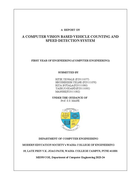 Computer Vision Based Vehicle Counting And Speed Detection System Fe