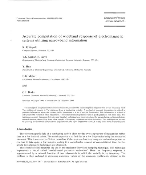 pdf accurate computation of wide band response of electromagnetic