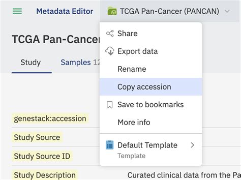 Metadata Editor — Genestack User Tutorials 10 Documentation