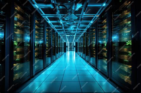 Premium Photo Photo Of A Hightech Data Center With Rows Of Servers And Advanced Cooling