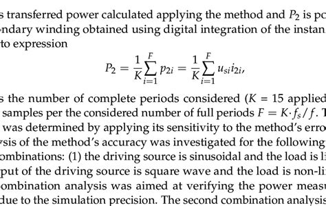 Values And Formulas For Their Calculations Of Parameters Used In