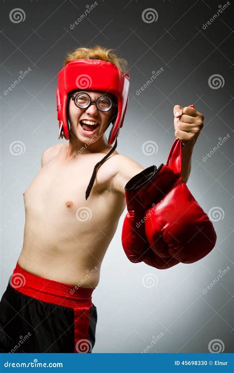 Funny Nerd Boxer Stock Photo Image Of Anger Competition 45698330
