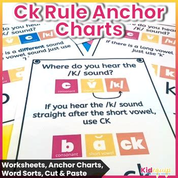 Digraph CK And K Worksheets Ck Rule With CK Anchor Charts Word Sorts