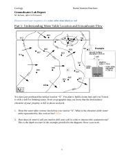 Groundwater LabReport Docx Geology Name Yasmine Brackens Groundwater Lab Report M
