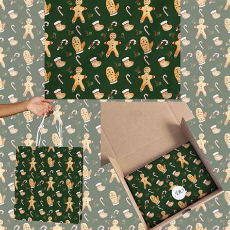 Иллюстрация Имбирный паттерн на новый год в стиле декоративный