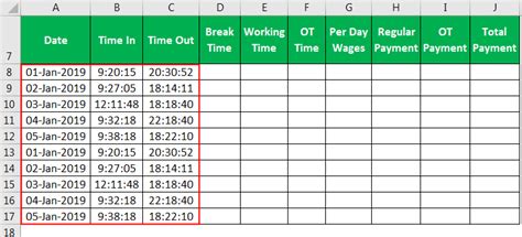 How To Create Excel Time Card Template Step By Step Guide