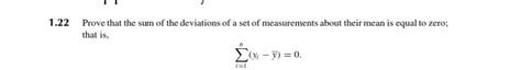 Solved Prove That The Sum Of The Deviations Of A Set Of Chegg