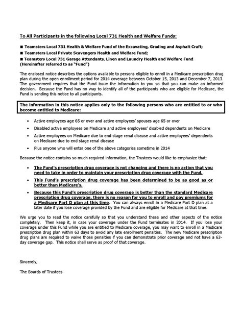 Letter Of Creditable Coverage Template