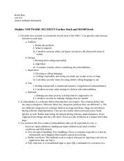 CISC 377 Secure Software HW Docx Boom Bop CIS 377 Secure Software Homework Module SOFTWARE