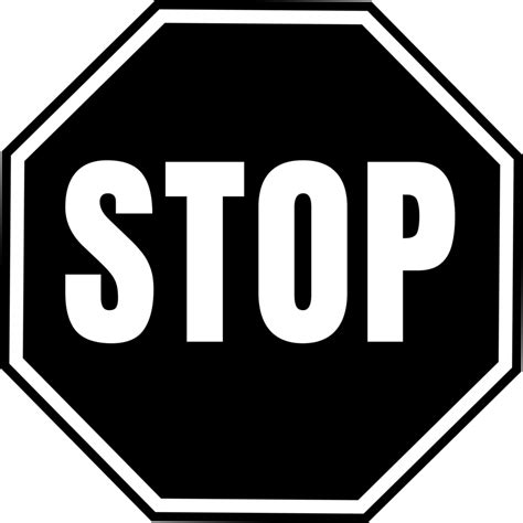 Stop Sign With Black Icon 18930922 Png