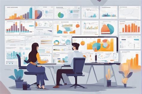 Premium Ai Image Business People Working For Data Analytics And Monitoring On Web Report Dashboard