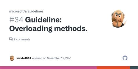 Guideline Overloading Methods · Issue 34 · Microsoftalguidelines · Github