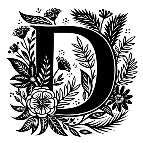 Ornamental Letter D With Decorative Background In Stylish Design