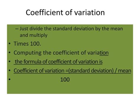 Coefficient Of Variation Pptx