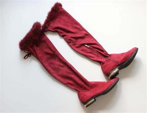 Красивые ботфорды цвета марсалa — цена 699 грн в каталоге Ботинки Купить женские вещи по