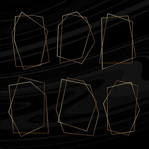 기하학적 골든 프레임 세트 무료 벡터