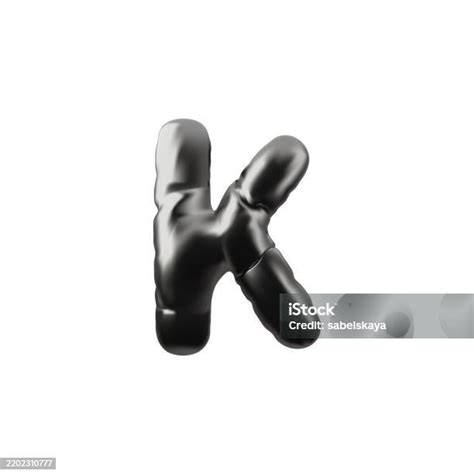 영어 알파벳 문자 K 검은 풍선 3d 벡터 볼륨 메탈릭 라틴어 대문자 자음 기호 3차원 형태에 대한 스톡 벡터 아트 및 기타 이미지 Istock