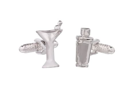 Cocktail Drinks Shaker And Martini Glass Cufflinks Gents Shop