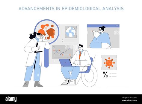 epidemiological research concept scientists analyze data on diseases