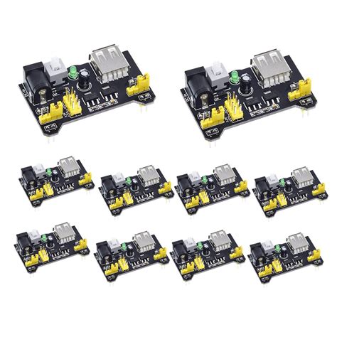 10pcs For Mb102 Breadboard Power Supply Module 2 Way 3 3v 5v For Mb102 Breadboard Module
