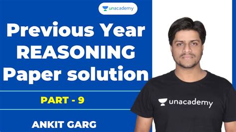 Previous Year Reasoning Paper Solution Part 9 Unacademy Live Ssc Exams Ankit Garg Youtube
