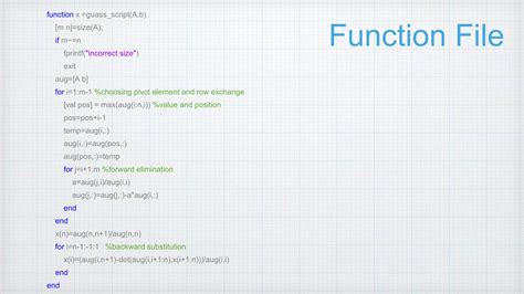 gauss elimination with partial pivot pptx programming languages