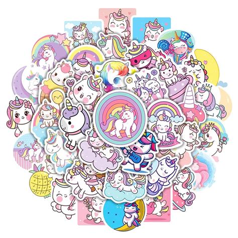 50 Cute Unicorn Stickers