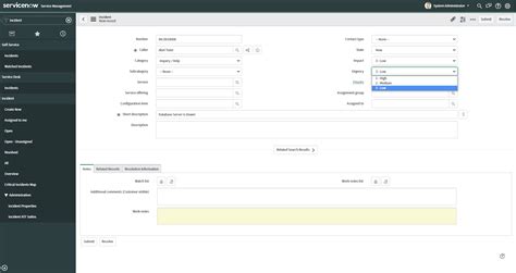 Incident Template Servicenow