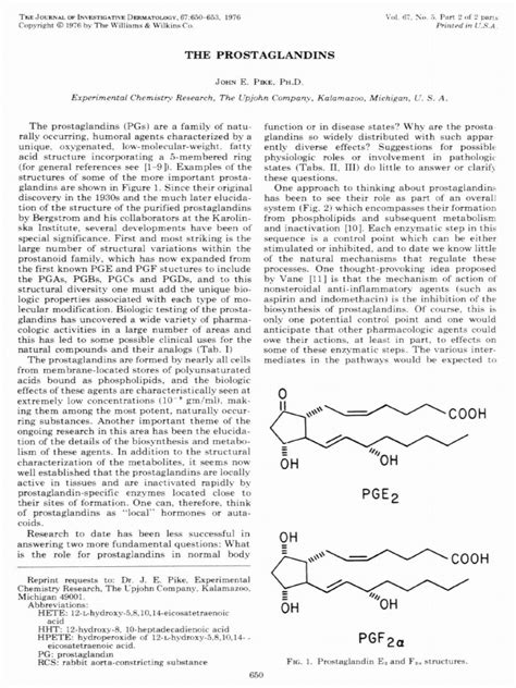 Prostaglandins Pdf Prostaglandin Biochemistry