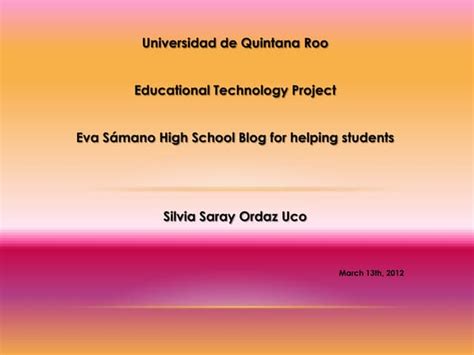 Educational Technology Project Pptx Education